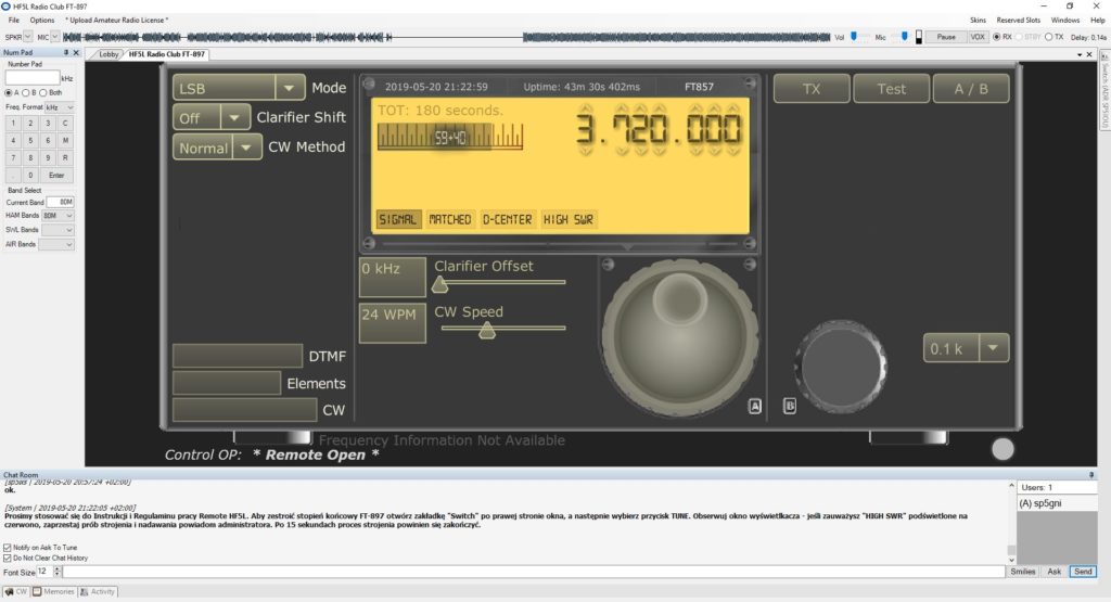 HF5L Remote | Radio Club PZK LAB-EL HF5L