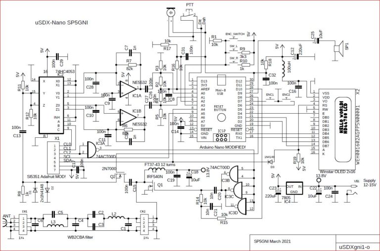 Transceiver uSDX with Arduino Nano | Radio Club PZK LAB-EL HF5L