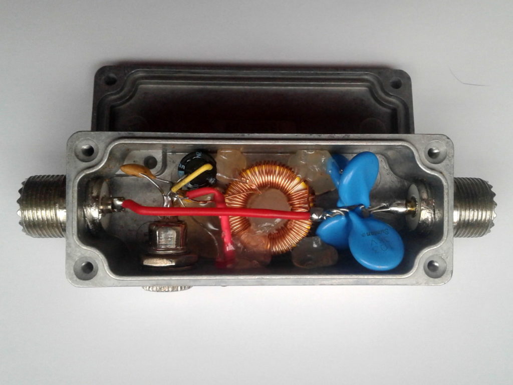 Power over coaxial cable | Radio Club PZK LAB-EL HF5L